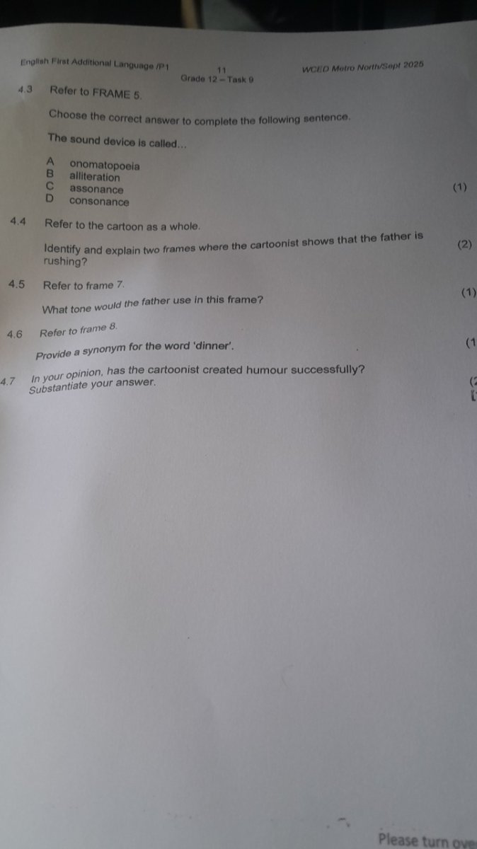 English First Additional Language/P1 Grade 12 - Task 9 WCED Metro North/S..
