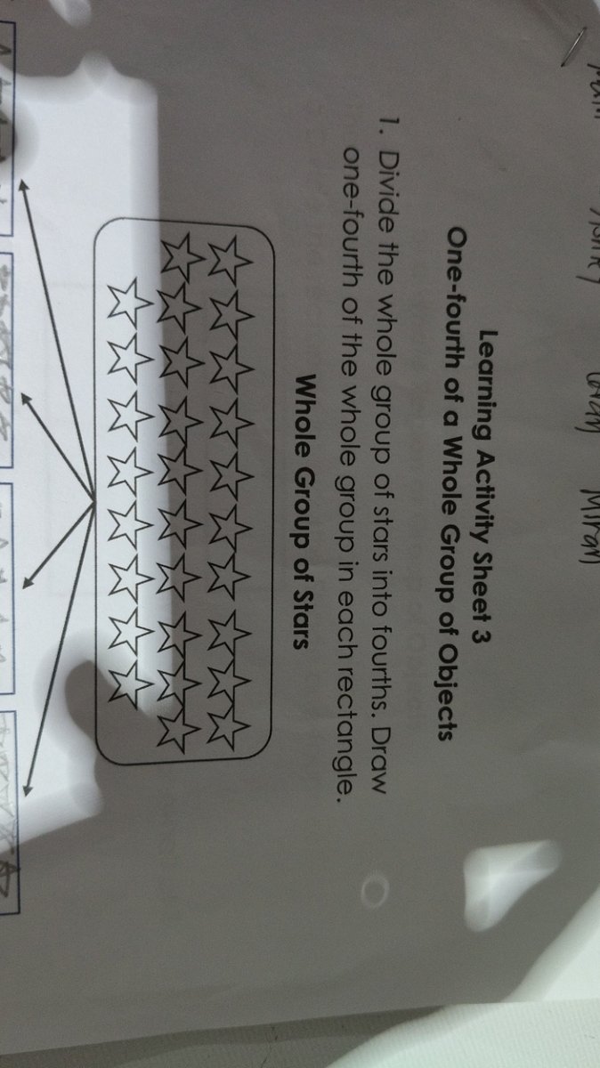 Learning Activity Sheet 3 One-fourth of a Whole Group of Objects Divide