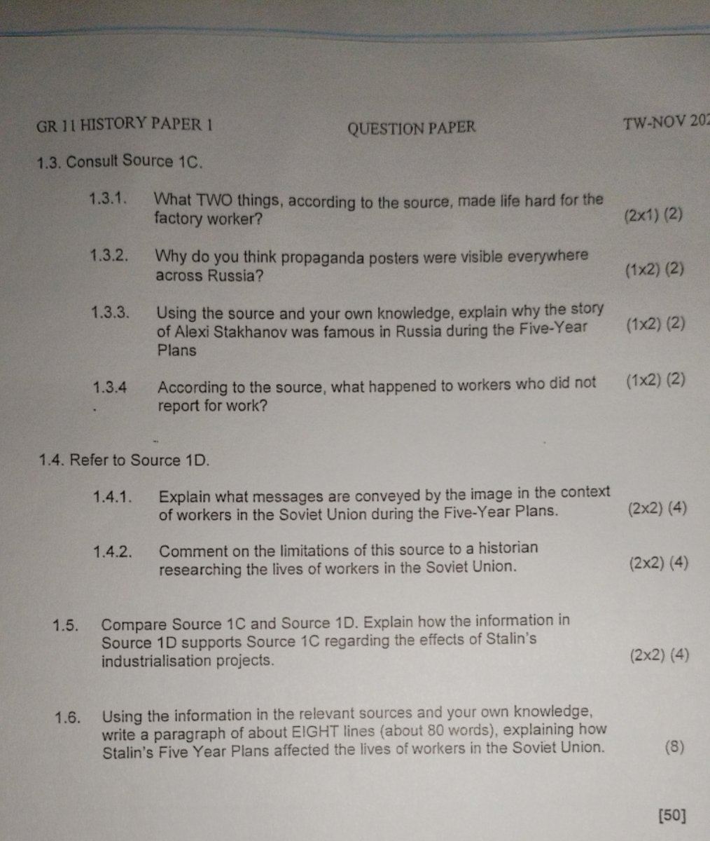 GR 11 HISTORY PAPER 1 QUESTION PAPER TW-NOV 202 1.3. Consult Source 1C.
