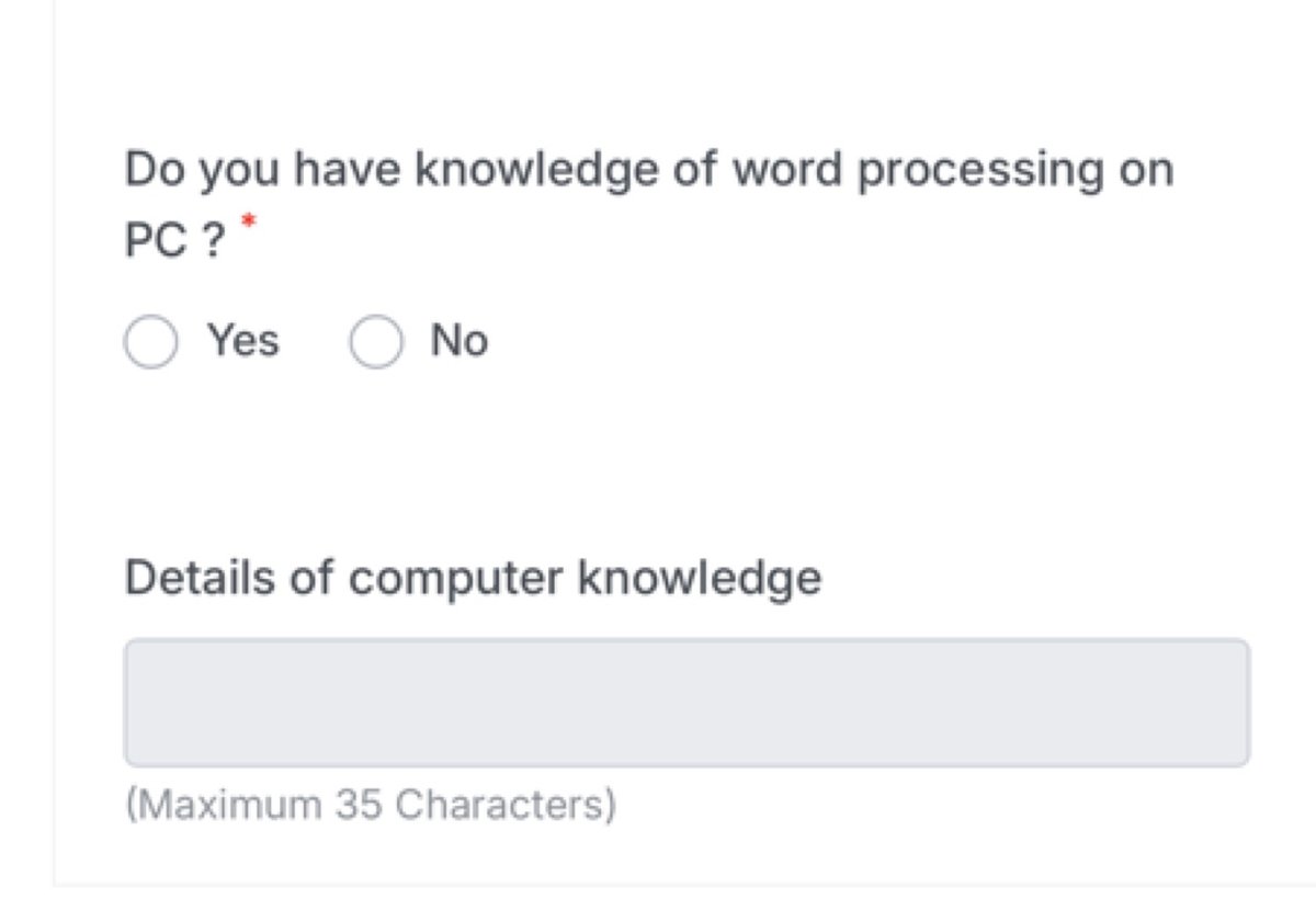 Do you have knowledge of word processing on PC? Yes No Details of compu..