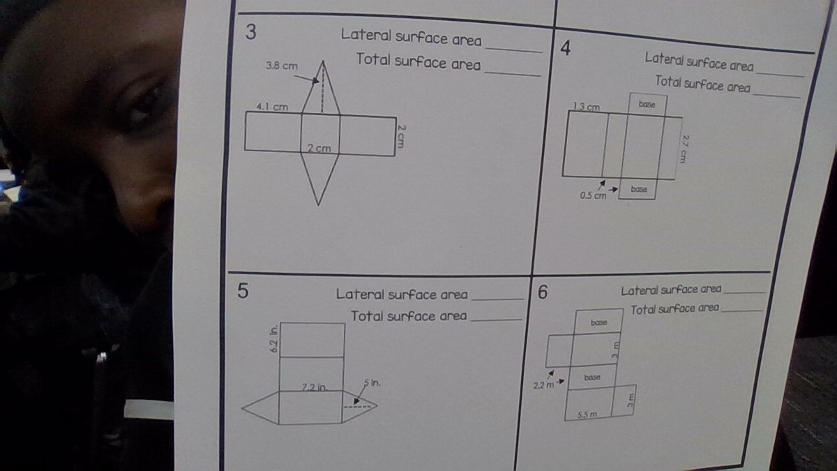 Calculate the lateral surface area and total surface area for the followi..