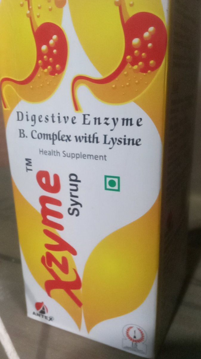 The image shows a product label for "Digestive Enzyme B. Complex with Lys..
