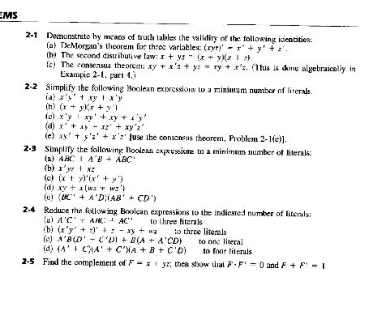 2-1 Demonstrate by means of truth tables the validity of the following id..