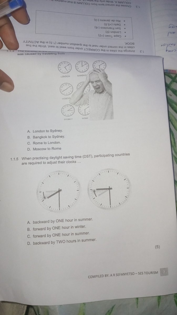 1.1.5 When practising daylight saving time (DST), participating countries..