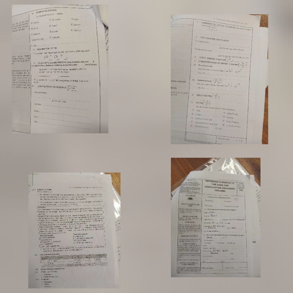 The provided text appears to be a form or document with sections like "IN..