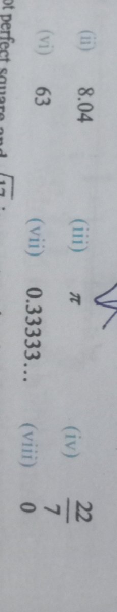The question asks to identify numbers that are not perfect squares. The o..