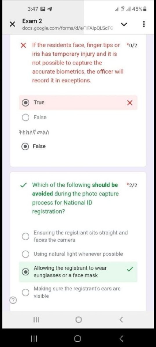 Here are two multiple-choice questions related to National ID registratio..