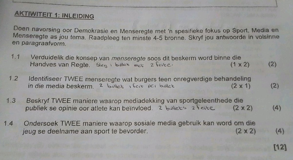 AKTIWITEIT 1: INLEIDING Doen navorsing oor Demokrasie en Menseregte met