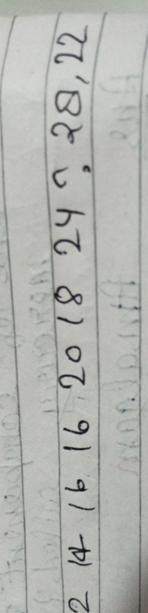 2, 14, 16, 20, 18, 24, 28, 22 | Filo