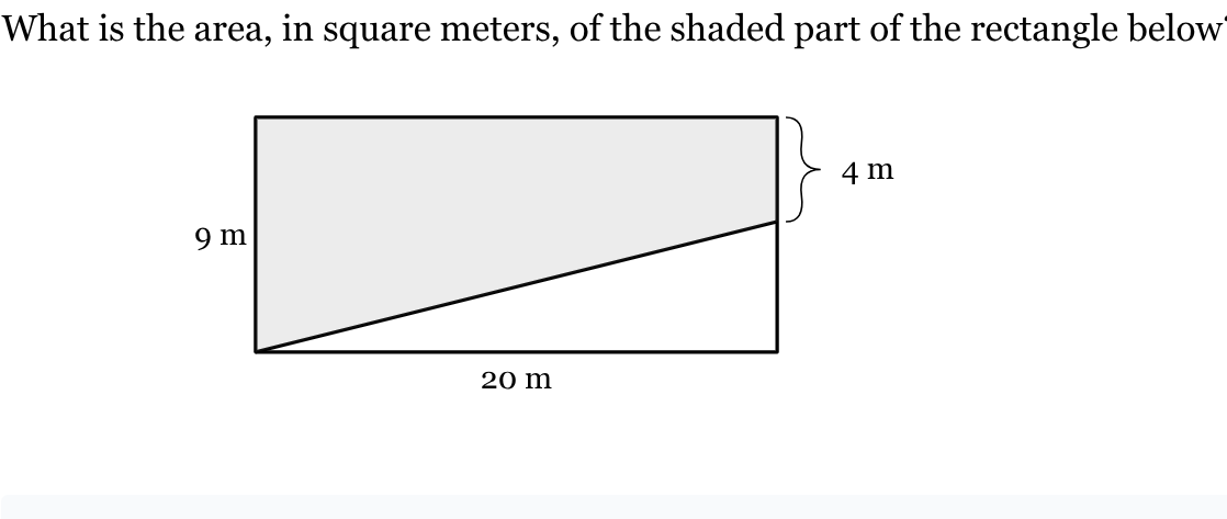 What is the area, in square meters, of the shaded part of the rectangle b..