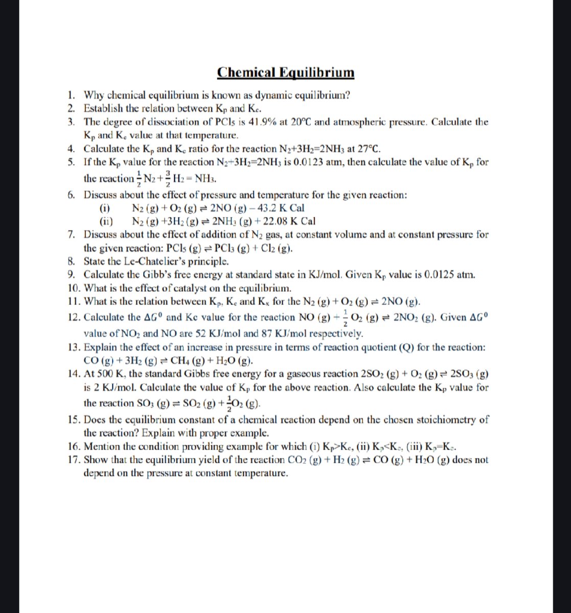 Chemical Equilibrium Why chemical equilibrium is known as dynamic equili..