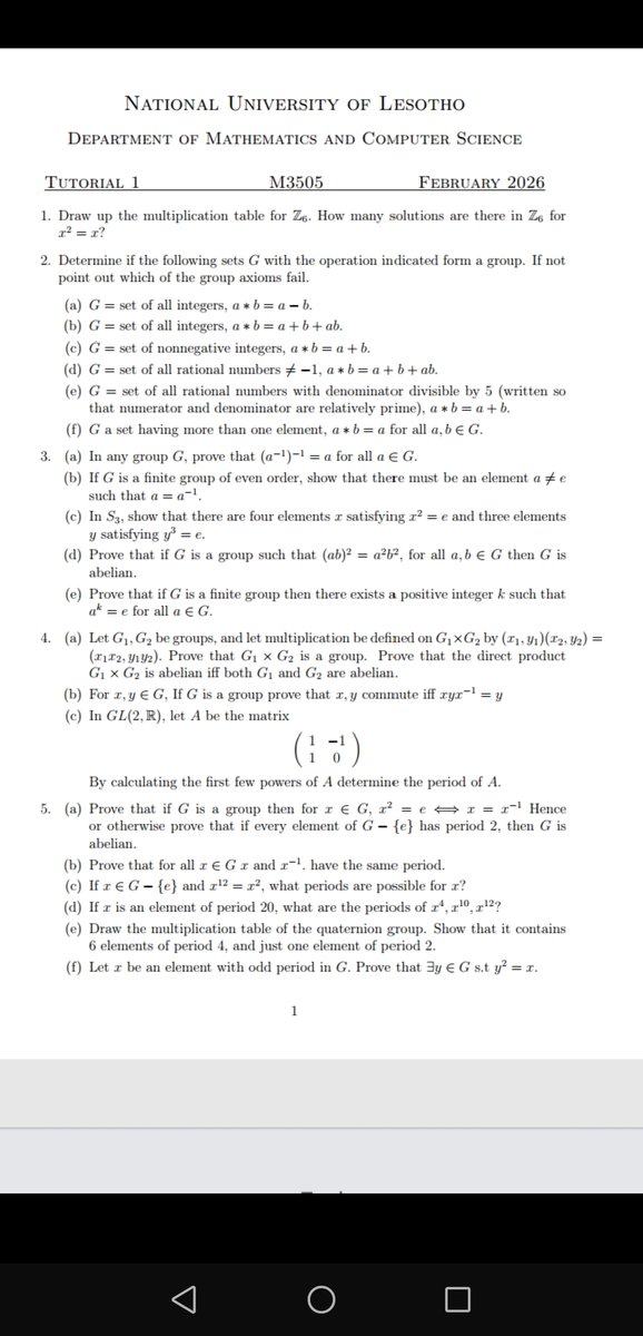 Draw the multiplication table of the quaternion group. Show that it conta..
