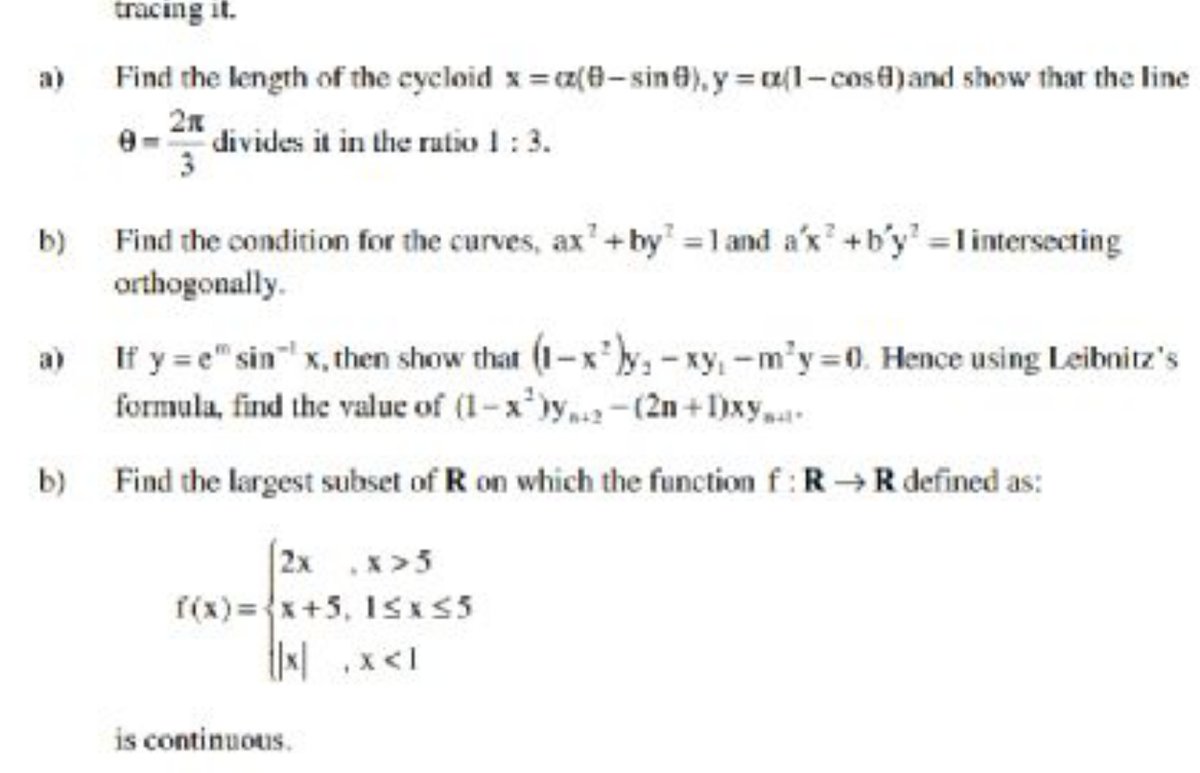 a) Find the length of the cycloid x = a(\theta - \sin\theta), y = a(1