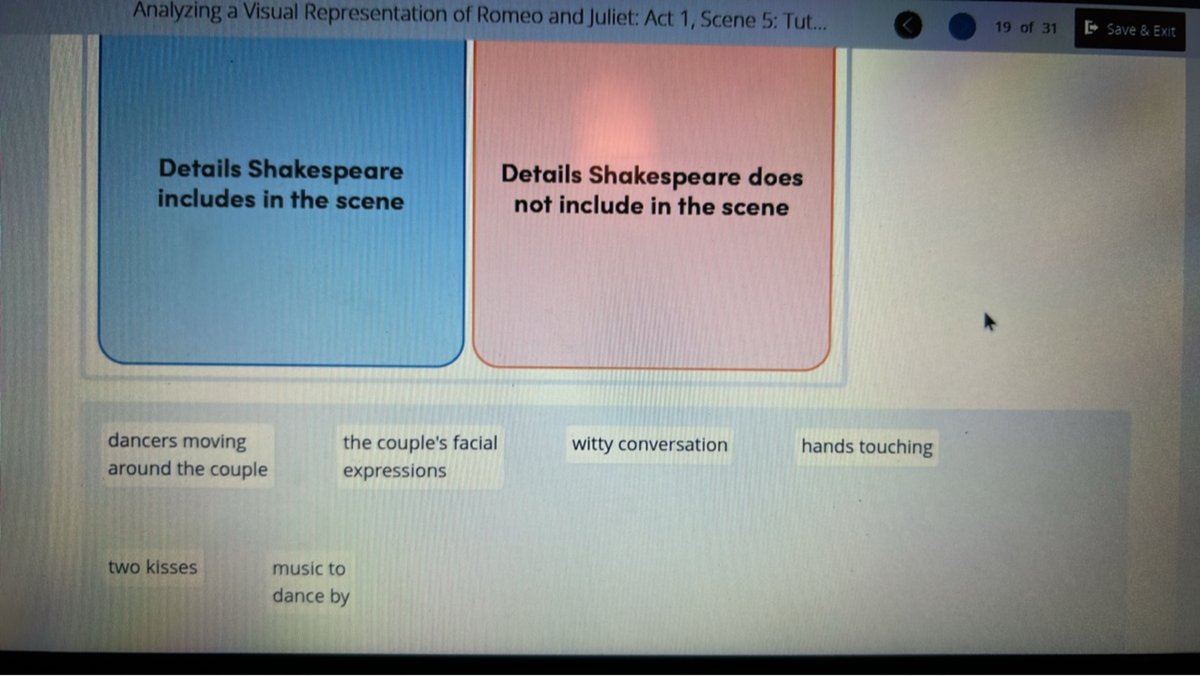 Analyzing a Visual Representation of Romeo and Juliet: Act 1, Scene 5: D..