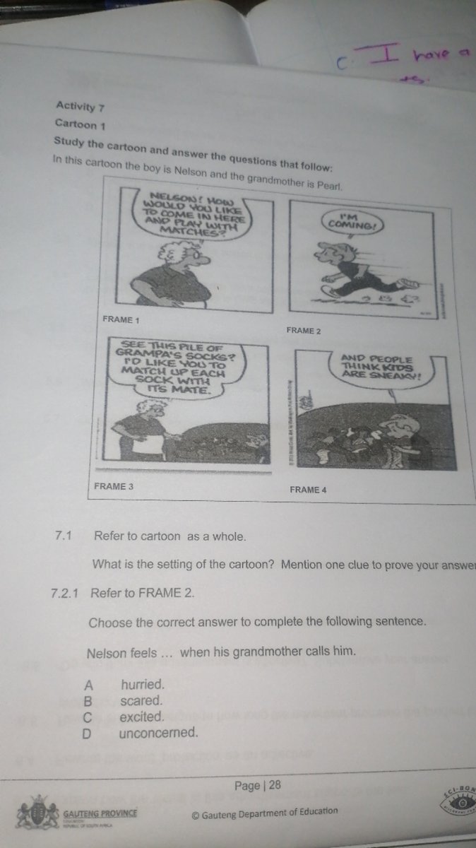 Activity 7 Cartoon 1 Study the cartoon and answer the questions that foll..
