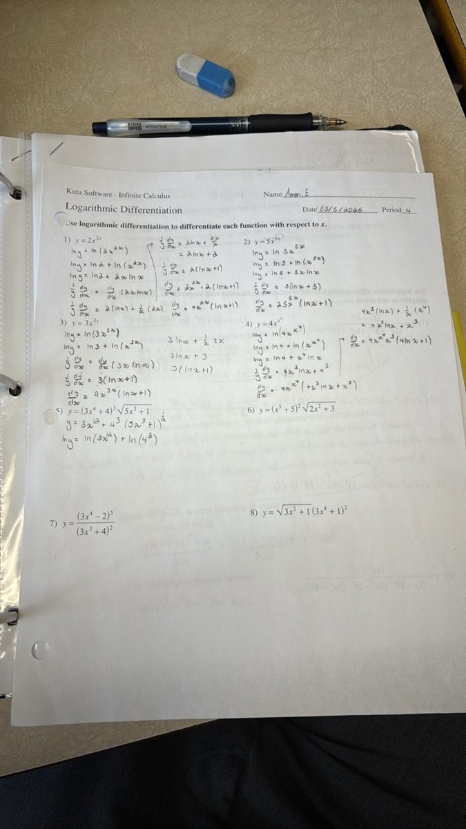Use logarithmic differentiation to differentiate each function with respe..