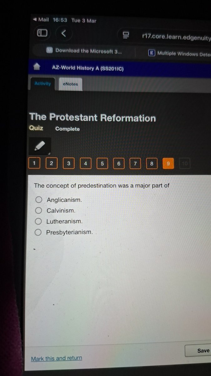 The concept of predestination was a major part of Anglicanism. Calvinism..