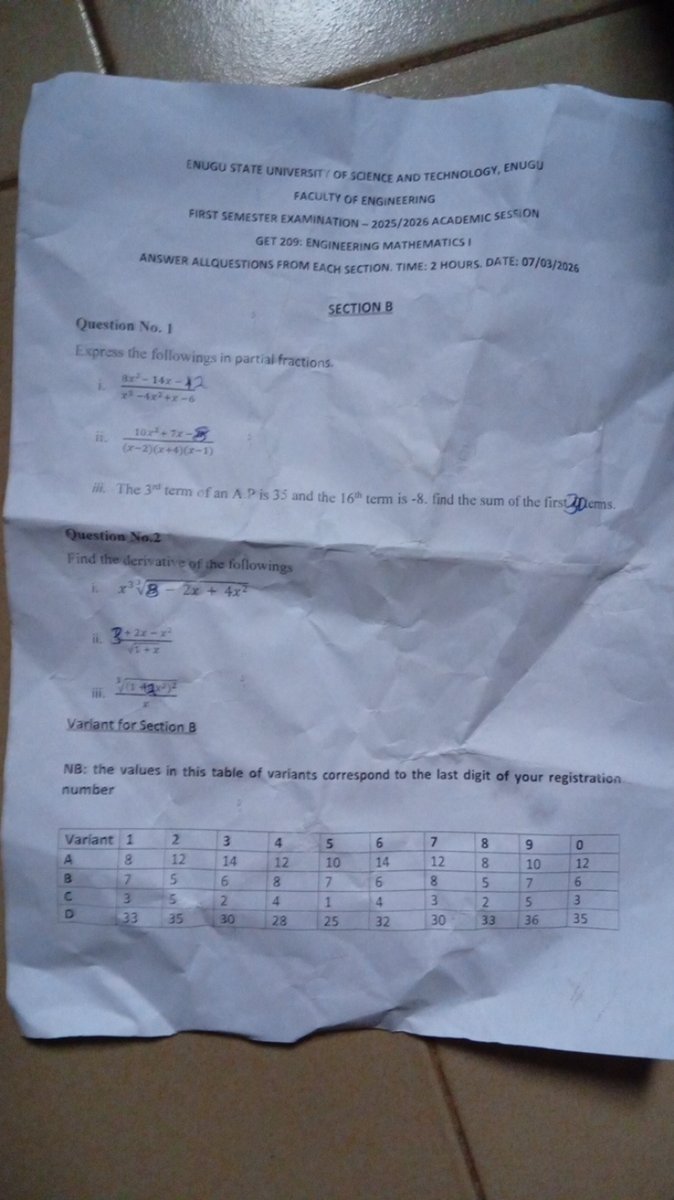 ENUGU STATE UNIVERSITY OF SCIENCE AND TECHNOLOGY, ENUGU FACULTY OF ENGINE..