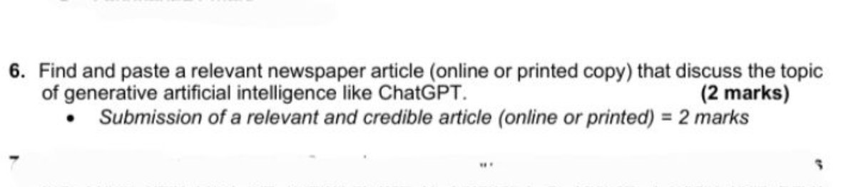 Find and paste a relevant newspaper article (online or printed copy) that..