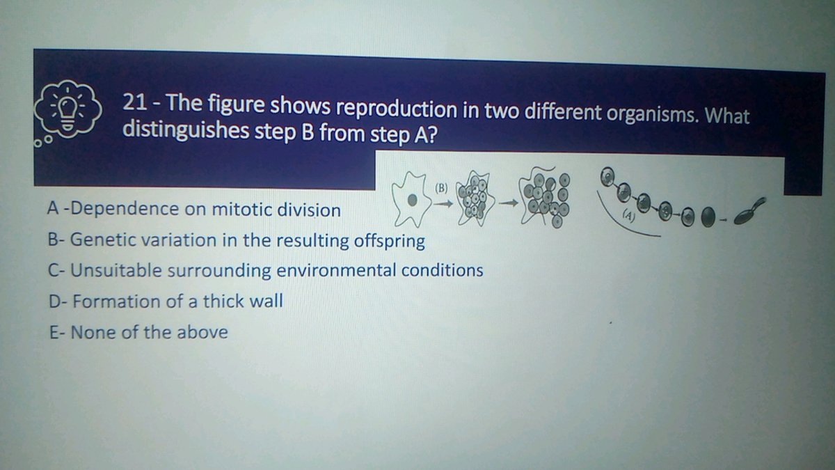 21 - The figure shows reproduction in two different organisms. What disti..