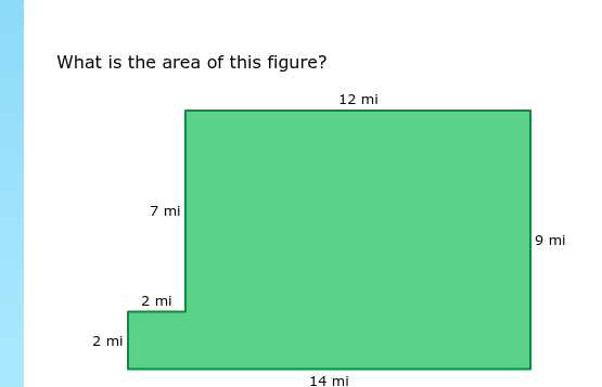 What is the area of this figure? (The figure provided is an irregular po..