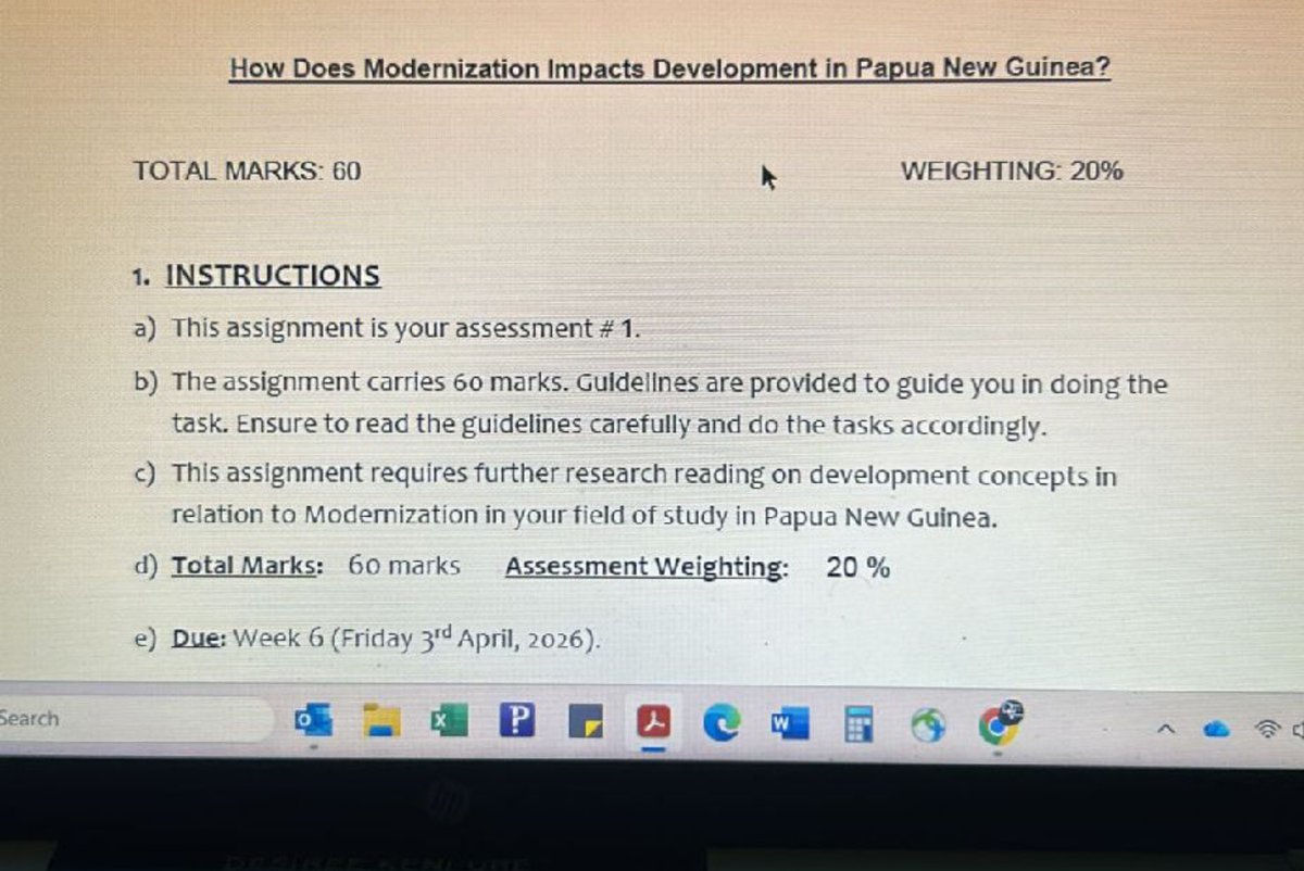 How Does Modernization Impact Development in Papua New Guinea? 1. INSTRU..
