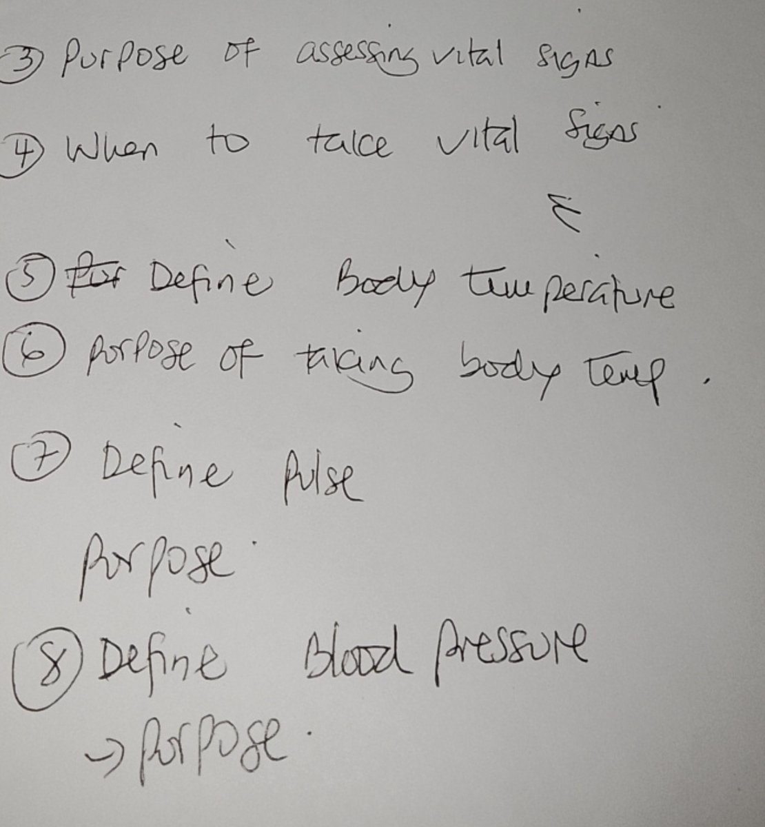 Here are some questions about vital signs: Purpose of assessing vital si..
