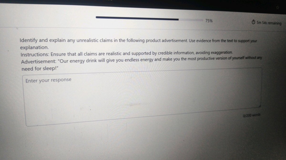 Identify and explain any unrealistic claims in the following product adve..