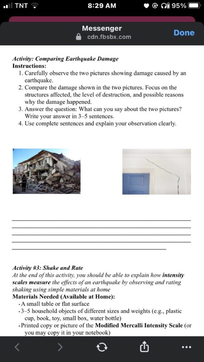 Activity: Comparing Earthquake Damage Instructions: Carefully observe th..