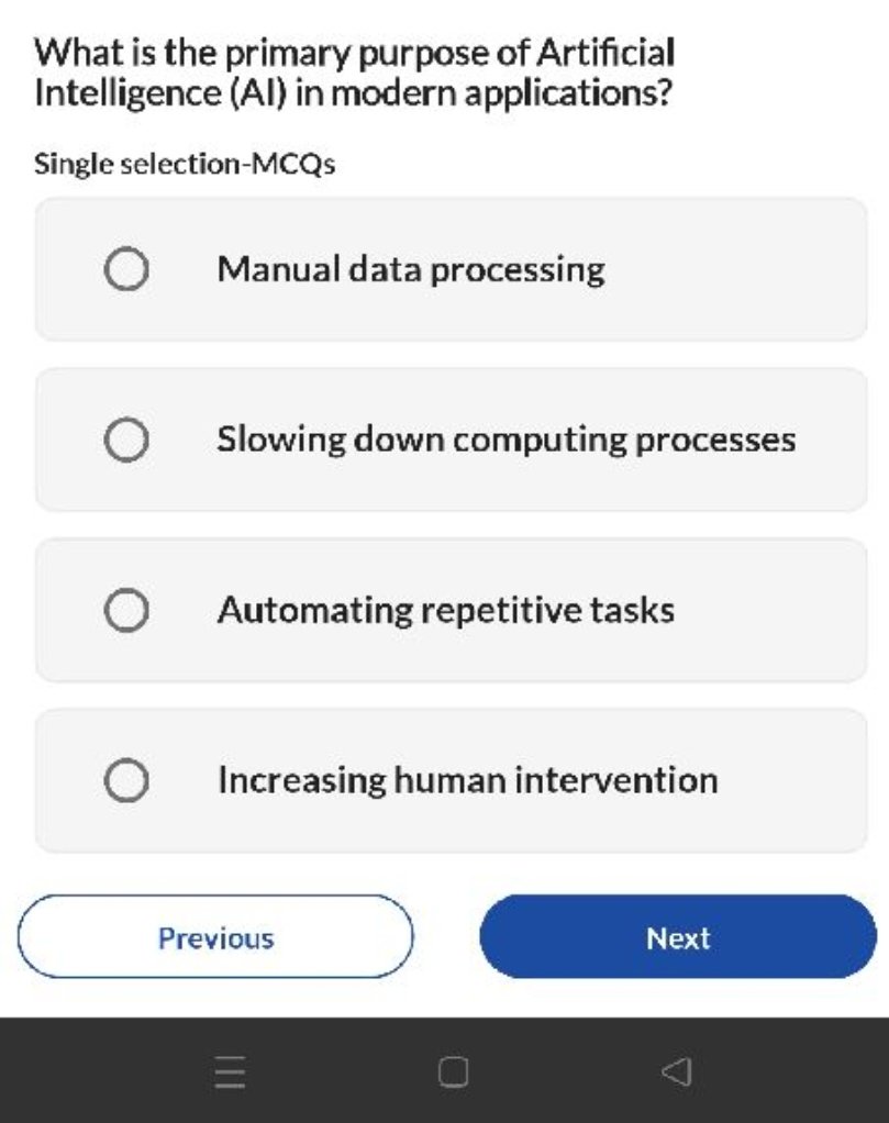 What is the primary purpose of Artificial Intelligence (AI) in modern app..
