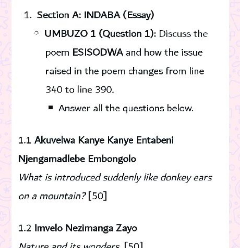 1.2 Imvelo Nezimanga Zayo Nature and its wonders [50] | Filo