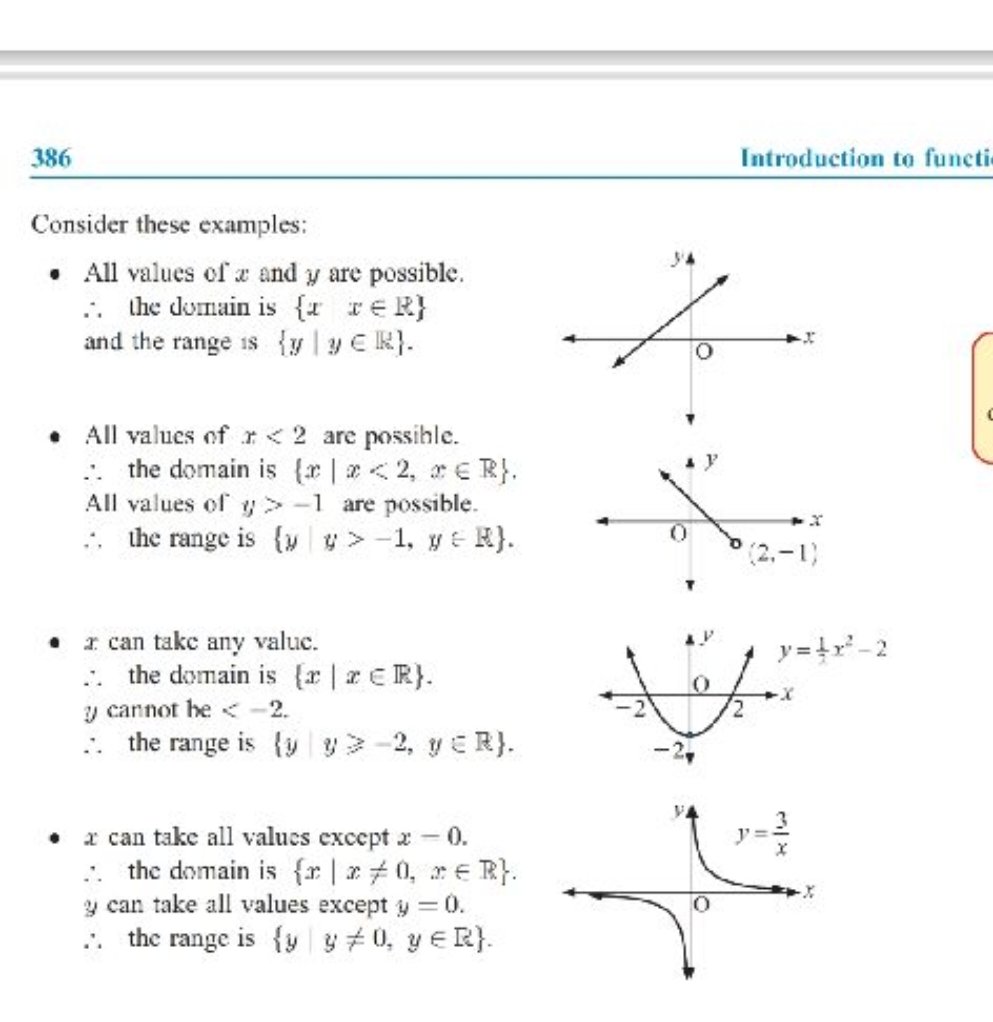 Consider these examples: All values of x and y are possible. The domai..
