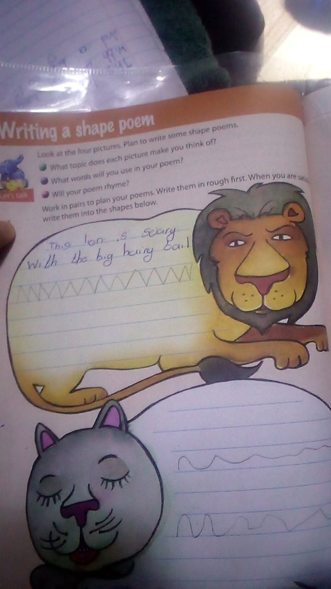 Writing a shape poem Look at the four pictures. Plan to write some shape..
