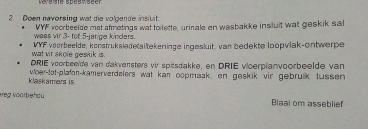 Doen navorsing wat die volgende insluit: VYF voorbeelde met afmetings wat..