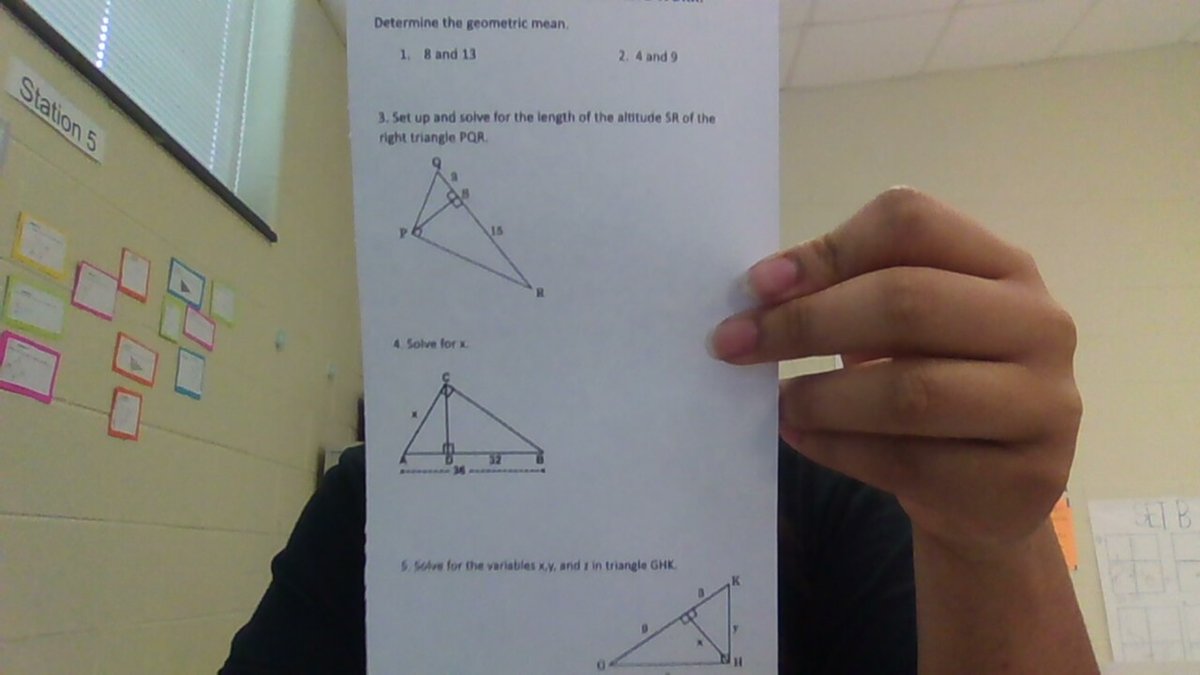 Determine the geometric mean. 8 and 13 4 and 9 Set up and solve for the
