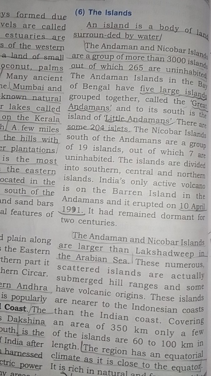 The provided text describes 'The Islands'. Based on the text, answer the
