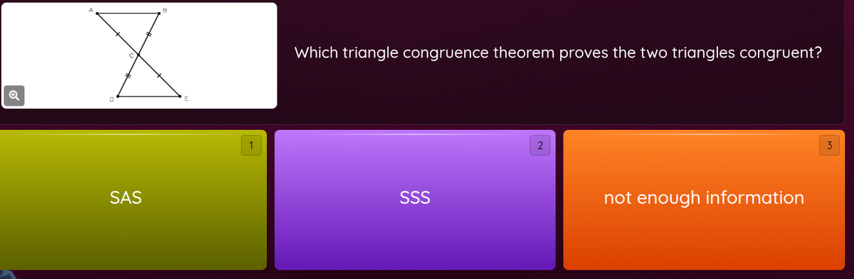 Which triangle congruence theorem proves the two triangles congruent? Op..
