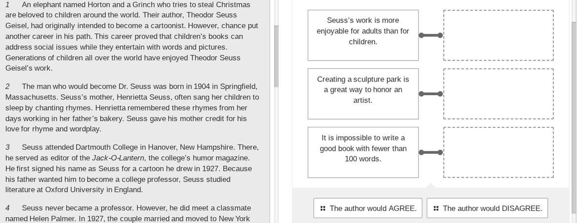 Read the provided text about Theodor Seuss Geisel (Dr. Seuss) and then de..