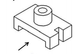 Given the 3D object, draw its front view and top view. | Filo