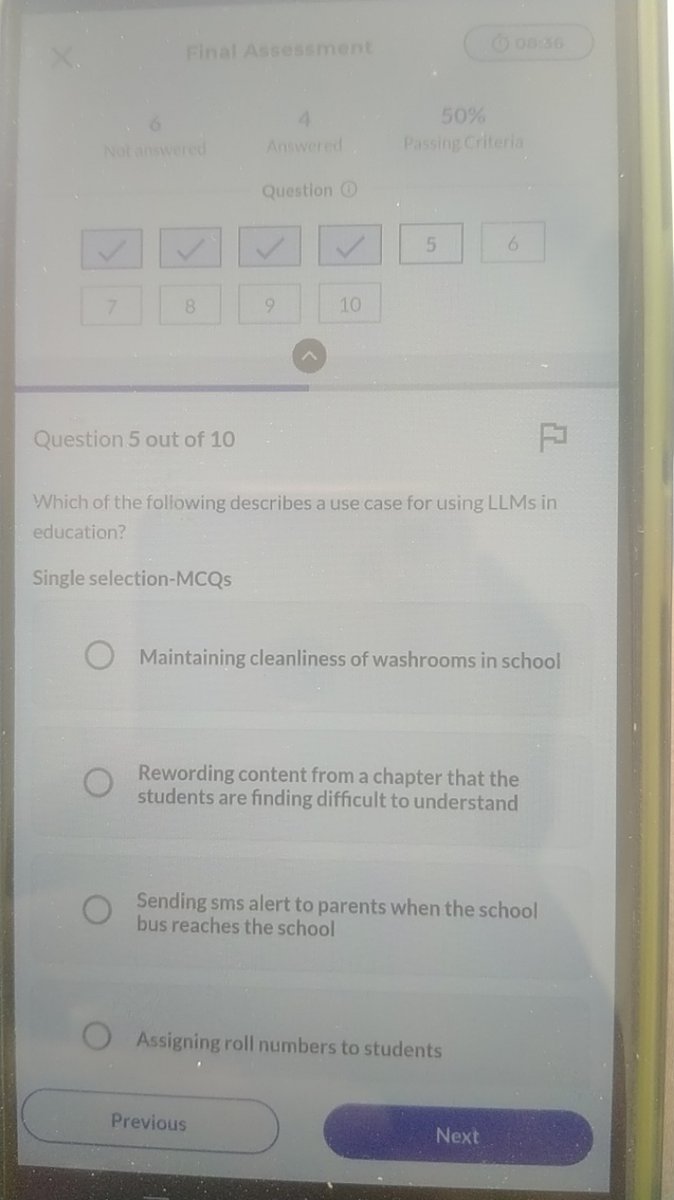 Which of the following describes a use case for using LLMs in education?