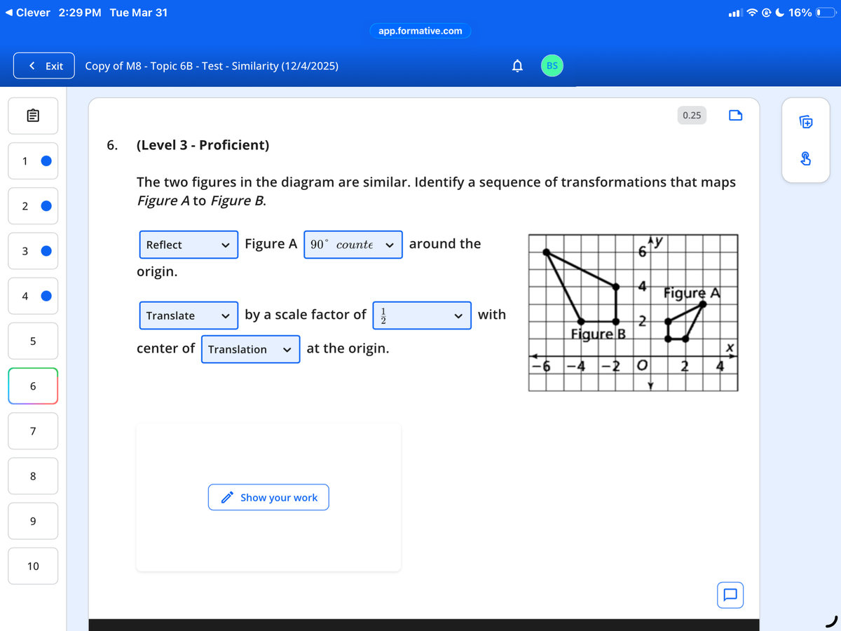 The two figures in the diagram are similar. Identify a sequence of transf..