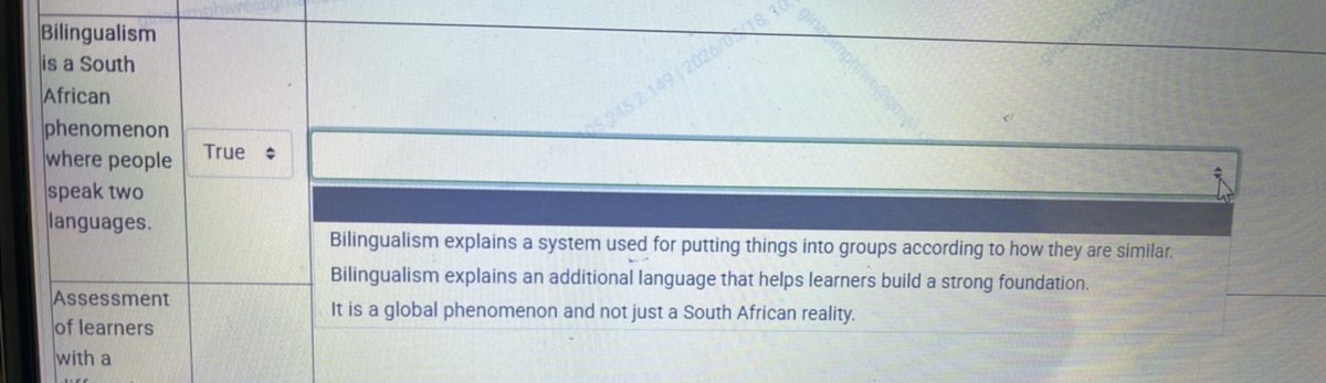 Bilingualism is a South African phenomenon where people speak two languag..