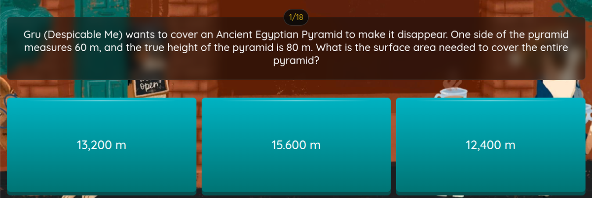 Gru (Despicable Me) wants to cover an Ancient Egyptian Pyramid to make it..