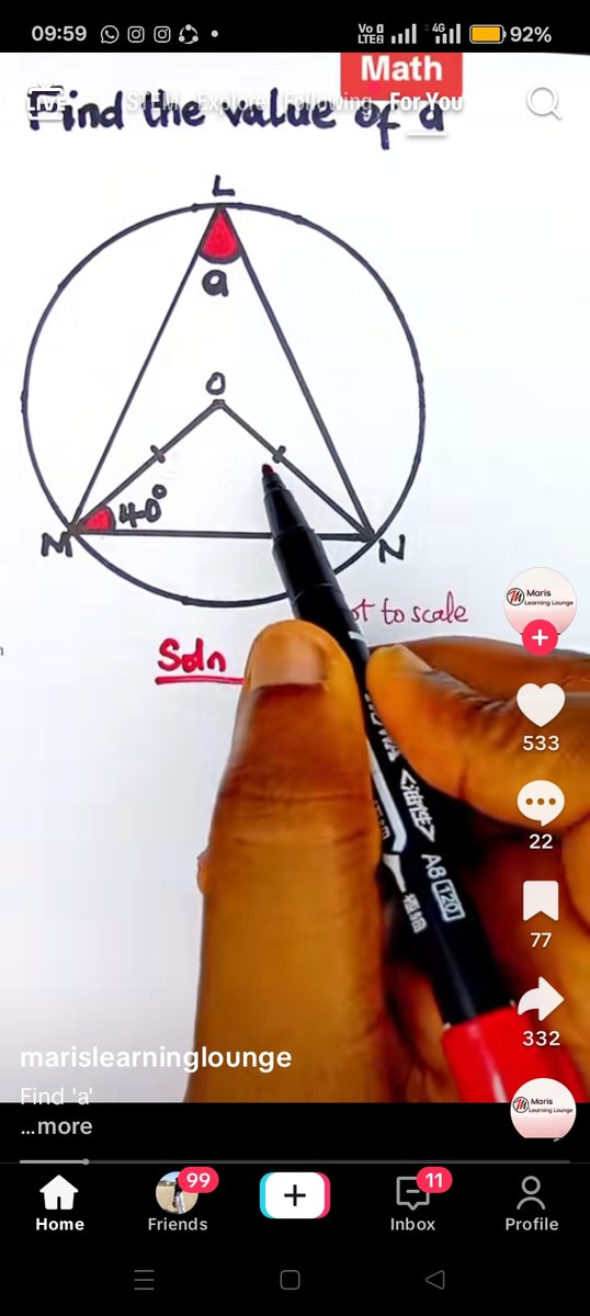 Find the value of 'a' in the given diagram. The diagram shows a circle wi..