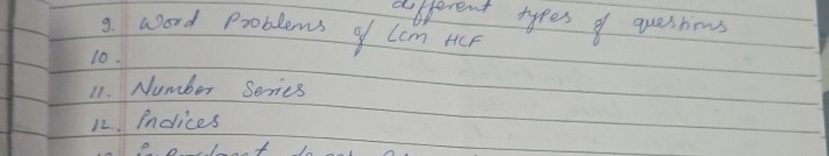 different types of questions Word Problems of LCM HCF Number Series Indic..