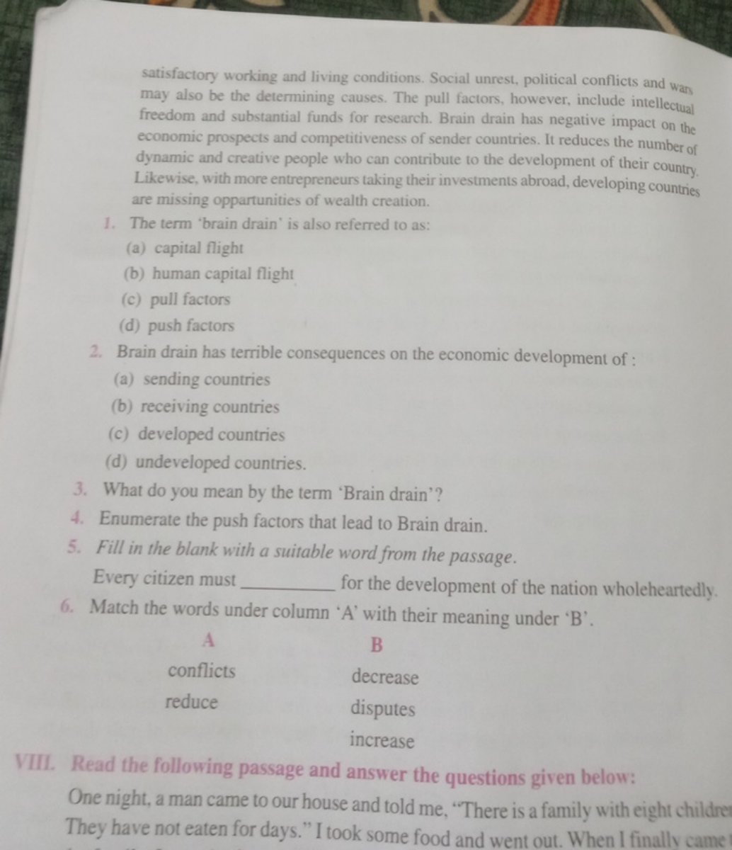 Here is a passage followed by some questions: Passage: satisfactory work..