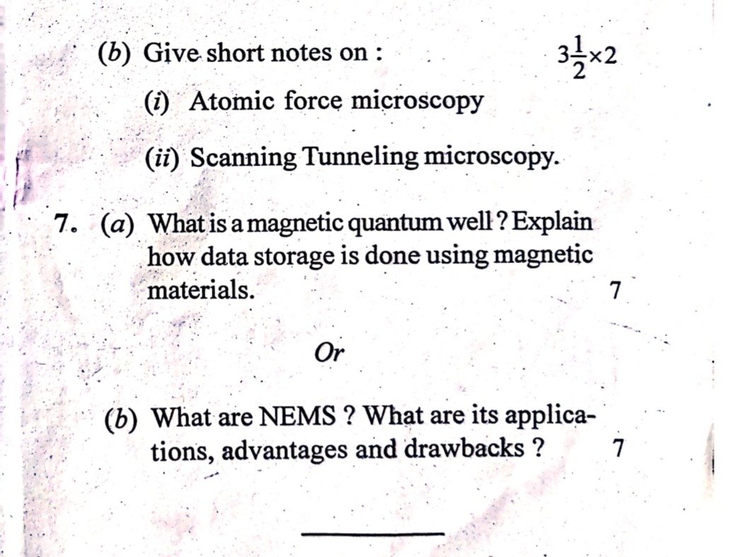(b) Give short notes on : (i) Atomic force microscopy (ii) Scanning Tunne..