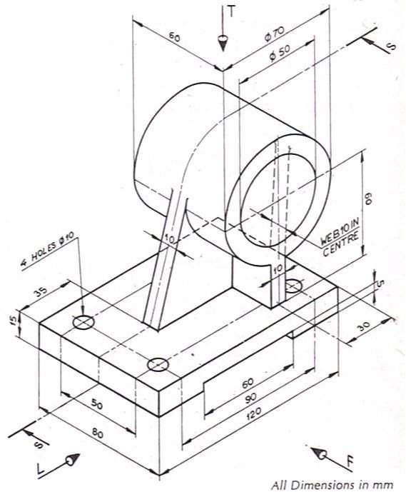 Draw into 3rd angle orthographic projection | Filo