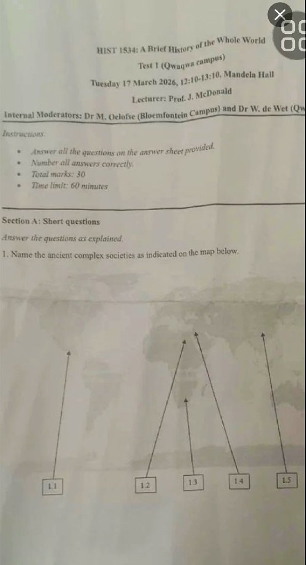 Section A: Short questions Answer the questions as explained. Name the a..