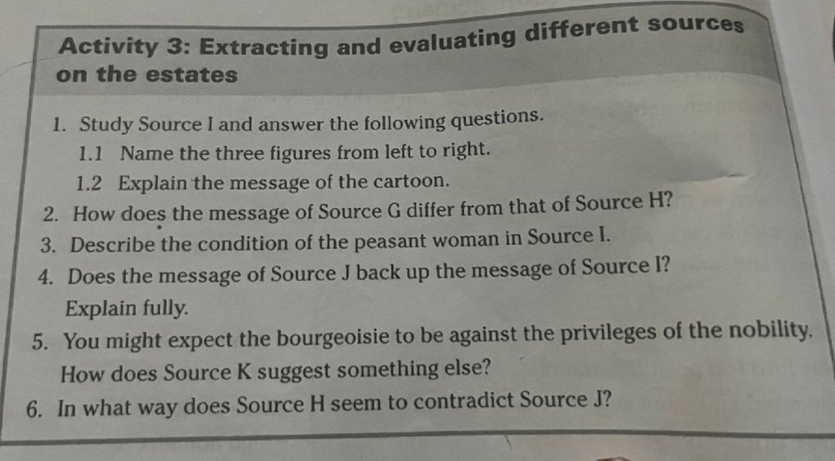 Activity 3: Extracting and evaluating different sources on the estates S..